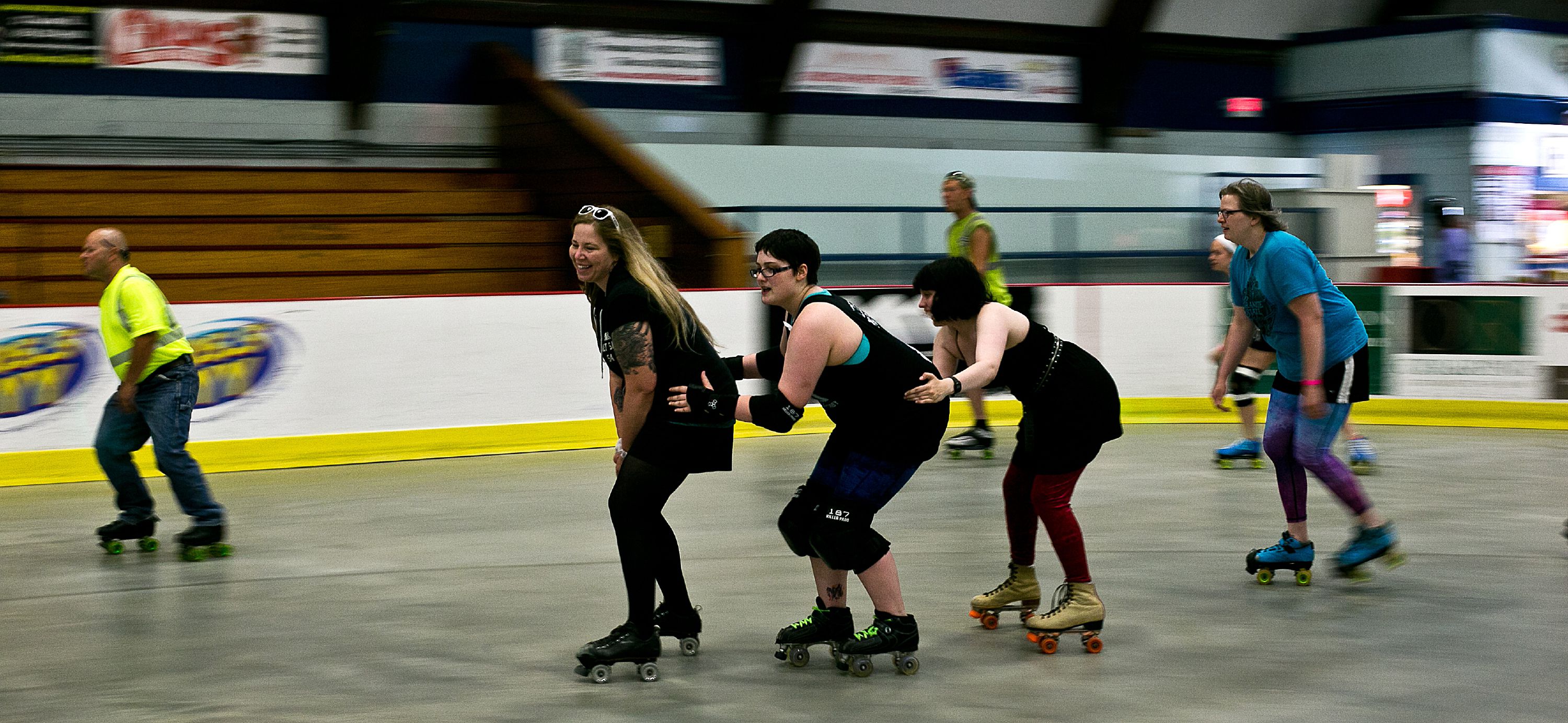 The crowd rollerskeating at Everitt Arena in Concord. GEOFF FORESTER ...