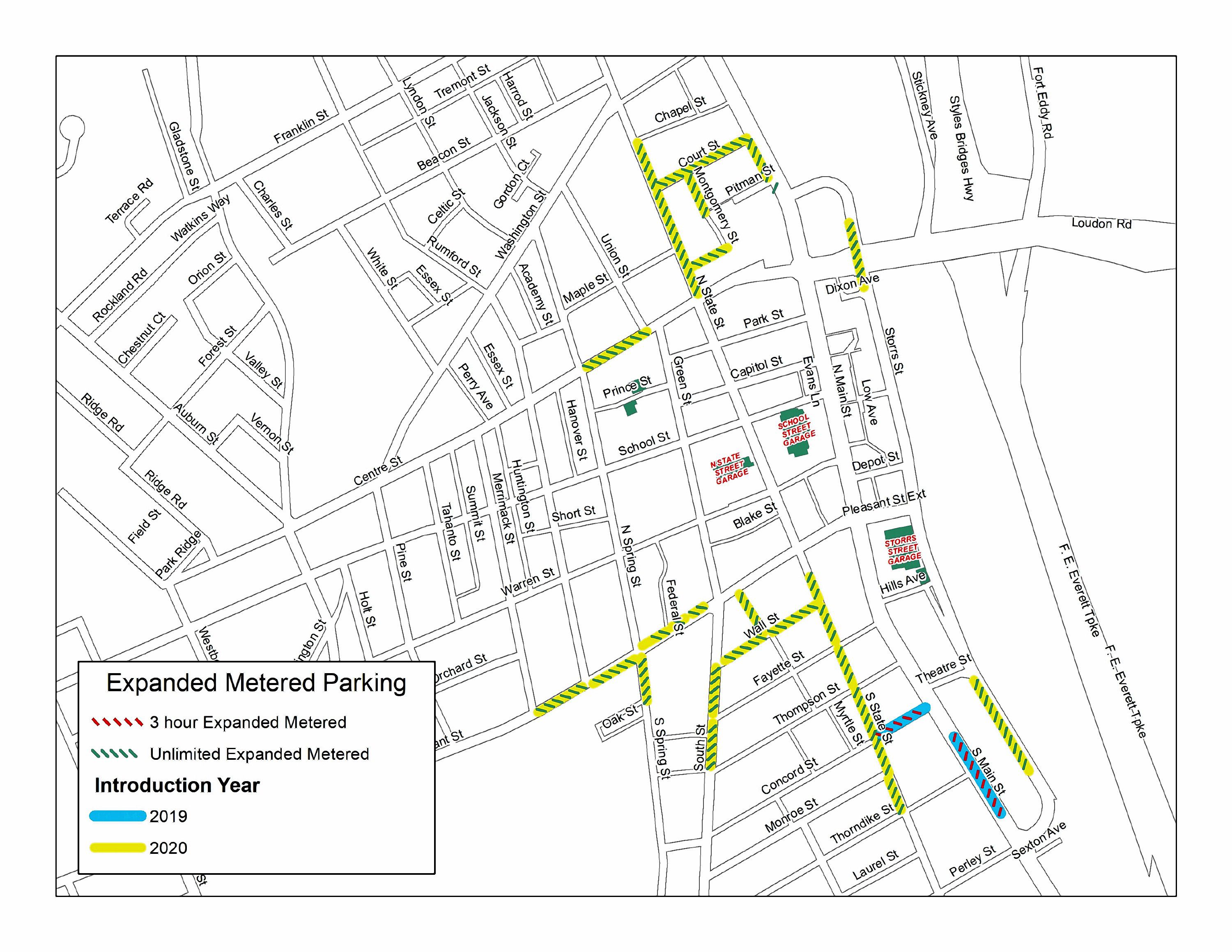This map shows the locations of expanded meter parking in downtown ...