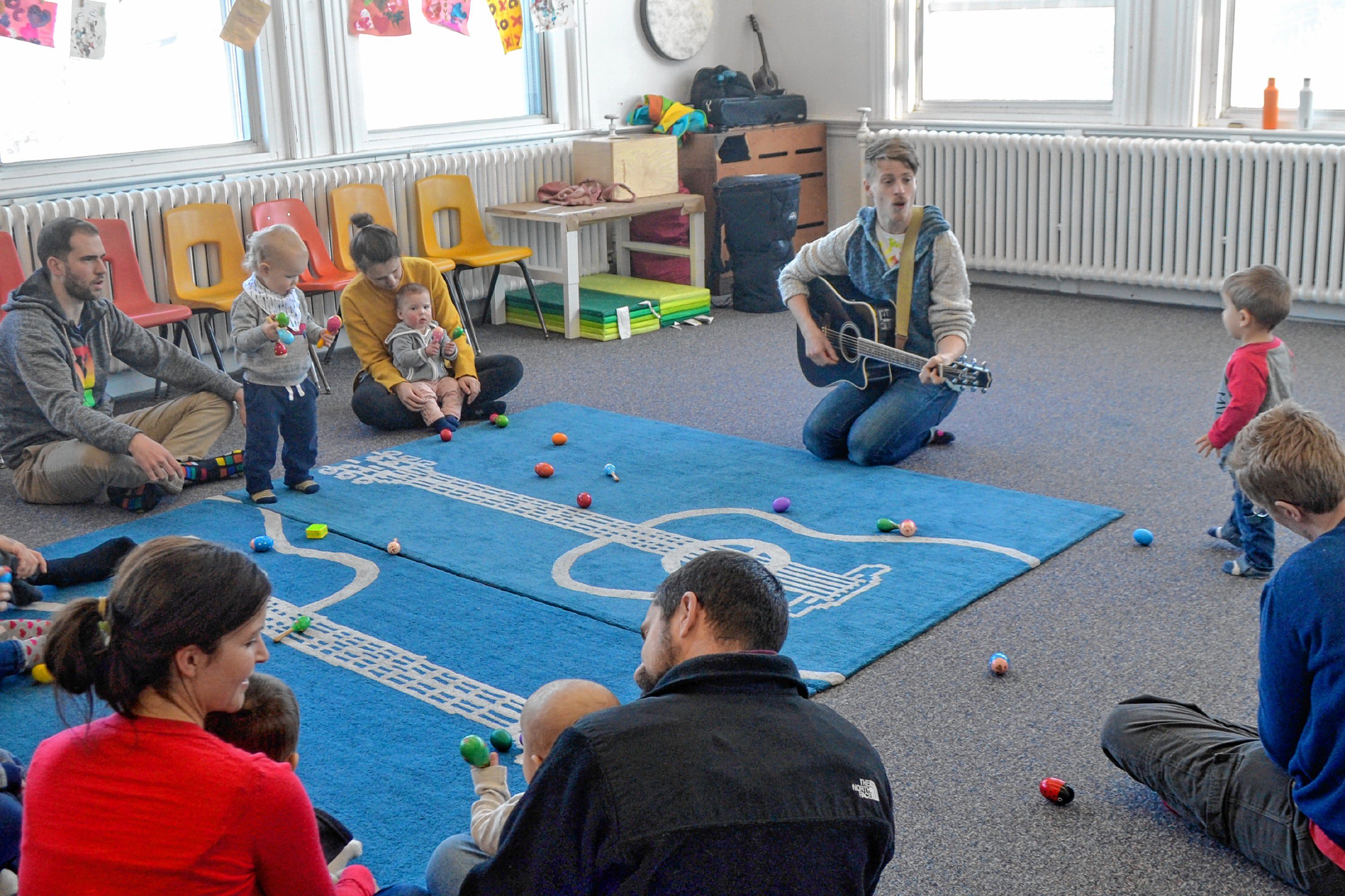 Mr. Aaron sings and dances with his little friends earlier in March ...