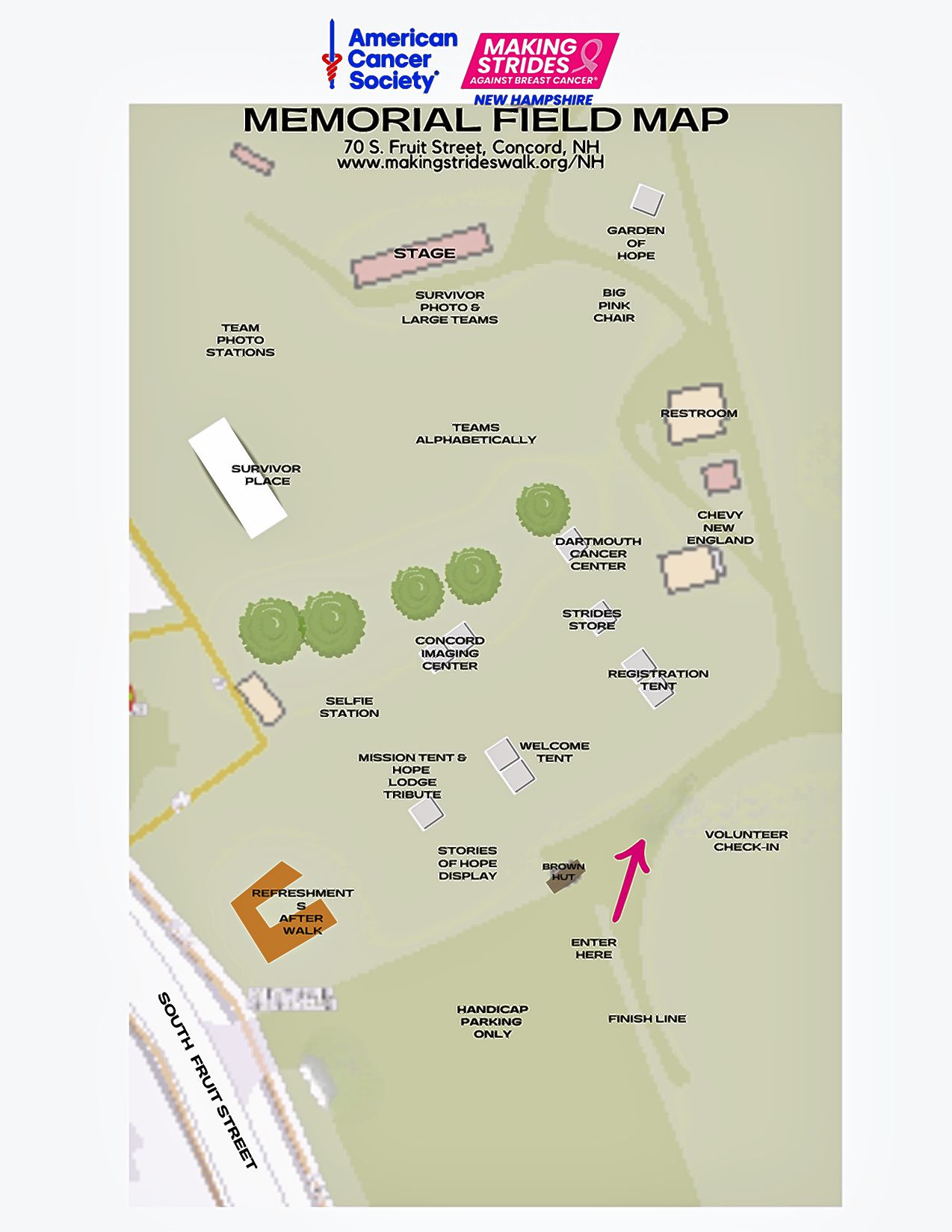 Making Strides Memorial Field Map - The Concord Insider